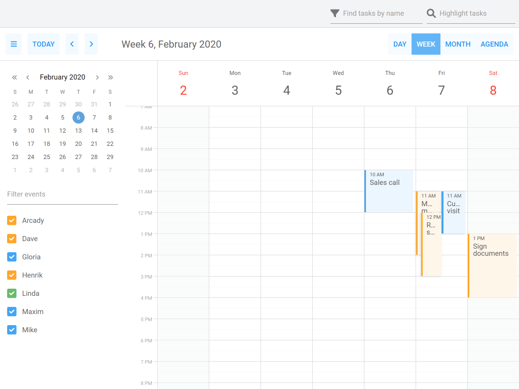 Bryntum Calendar - Examples