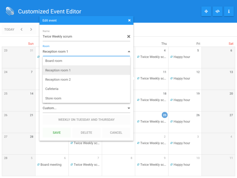 Calendar - A modern high performance calendar web component | Bryntum